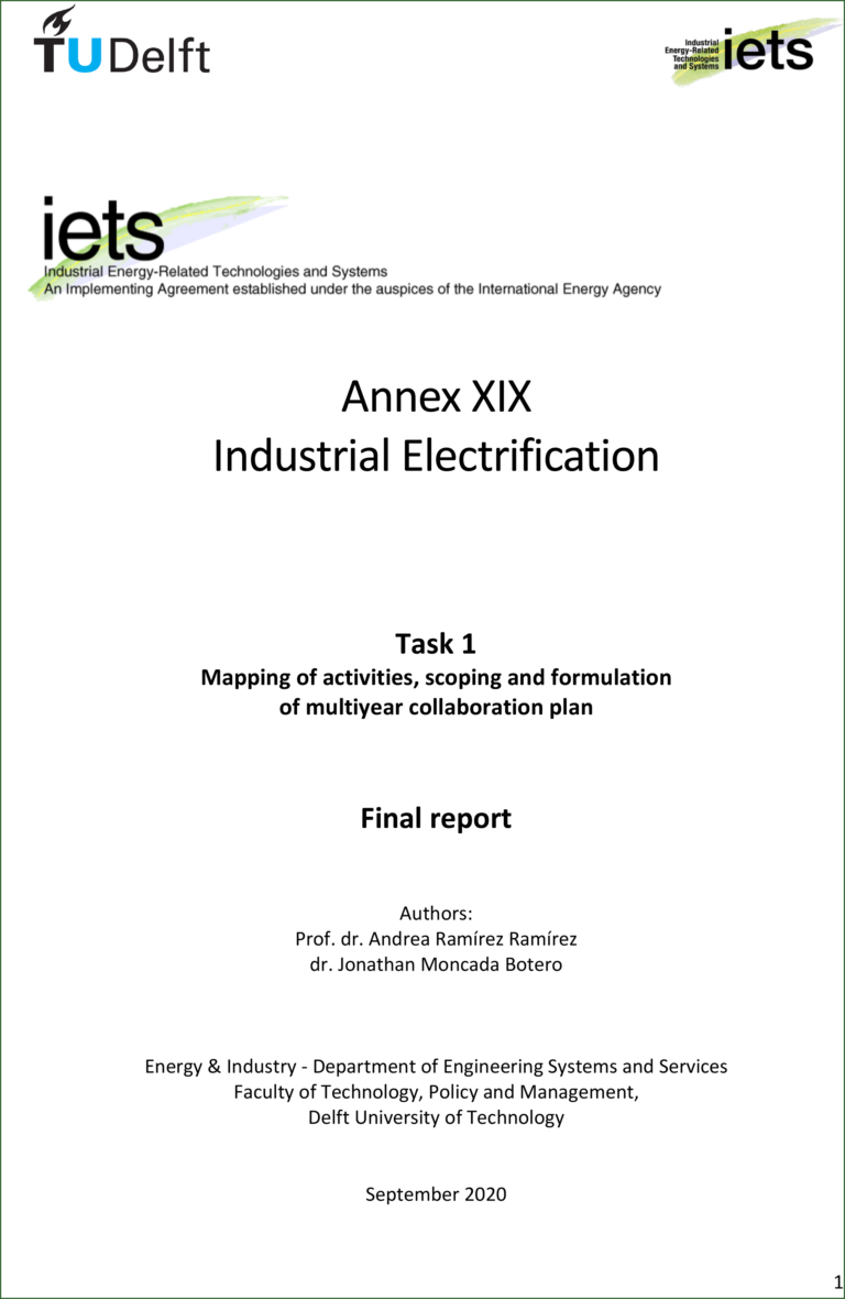 Final Report: Annex XIX, Task 1 - Electrification in Industry | IETS