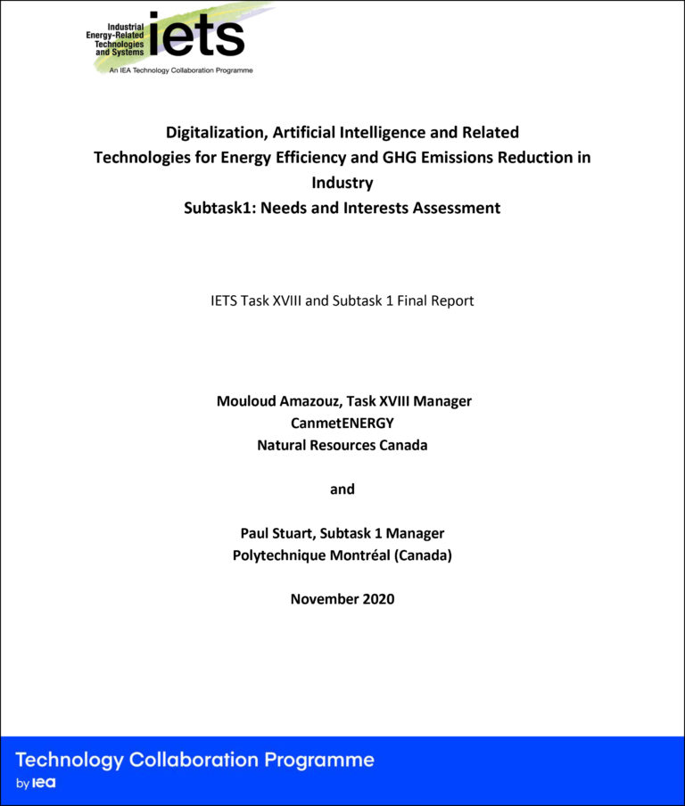 Final Report: Task XVIII, Subtask 1 | IETS